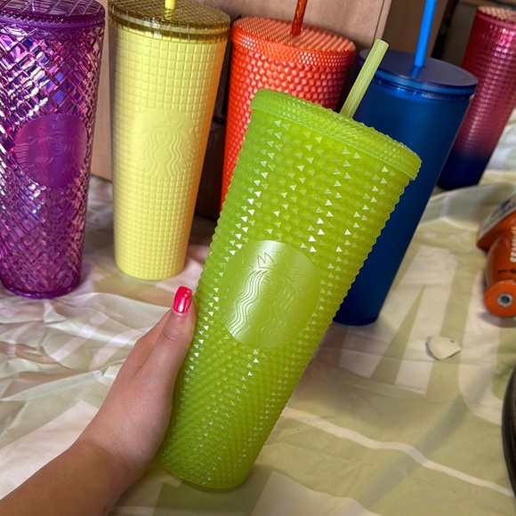 Starbucks | Kitchen | Starbucks Glow N The Dark Neon Green Studded ...